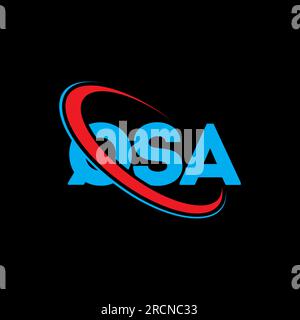 QSA circle letter logo design with circle and ellipse shape. QSA ...