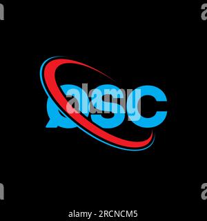 QSC circle letter logo design with circle and ellipse shape. QSC ...