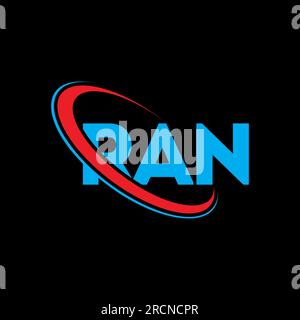 RAN circle letter logo design with circle and ellipse shape. RAN ...