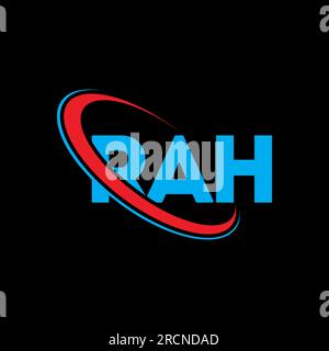 RAH circle letter logo design with circle and ellipse shape. RAH ...