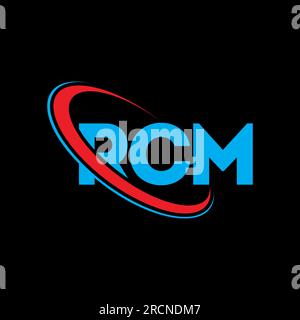 RCM circle letter logo design with circle and ellipse shape. RCM ellipse letters with ...