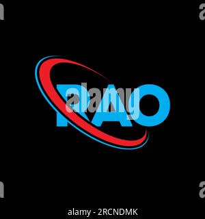 RAO circle letter logo design with circle and ellipse shape. RAO ...