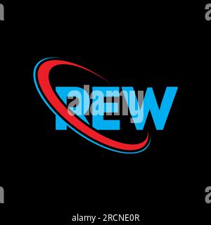 REW circle letter logo design with circle and ellipse shape. REW ...