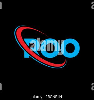 ROO circle letter logo design with circle and ellipse shape. ROO ...