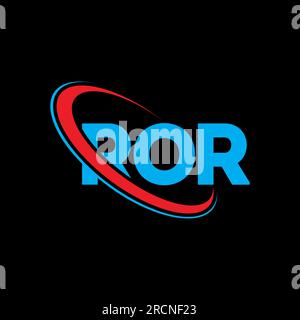 ROR circle letter logo design with circle and ellipse shape. ROR ...