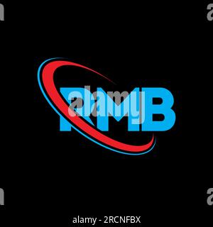 RMB circle letter logo design with circle and ellipse shape. RMB ...