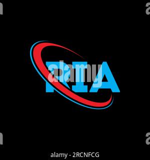 RIA circle letter logo design with circle and ellipse shape. RIA ...