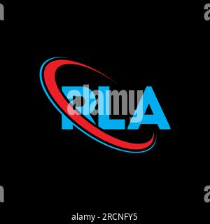 RLA circle letter logo design with circle and ellipse shape. RLA ...