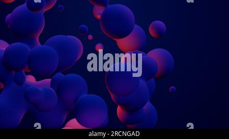 Metaverse 3d render morphing animation pink purple abstract metaball ...