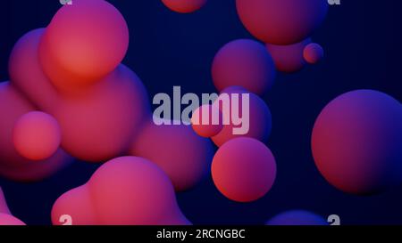 Metaverse 3d render morphing animation pink purple abstract metaball ...
