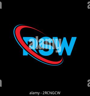 RSW circle letter logo design with circle and ellipse shape. RSW ...