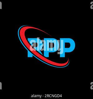 RPP circle letter logo design with circle and ellipse shape. RPP ...