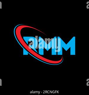 RMM circle letter logo design with circle and ellipse shape. RMM ...