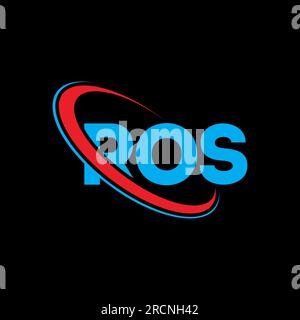 ROS circle letter logo design with circle and ellipse shape. ROS ...