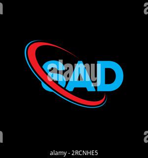 SAD circle letter logo design with circle and ellipse shape. SAD ...