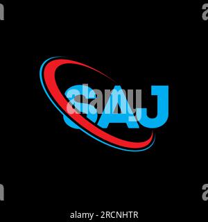 SAJ circle letter logo design with circle and ellipse shape. SAJ ...