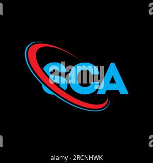 SCA circle letter logo design with circle and ellipse shape. SCA ...