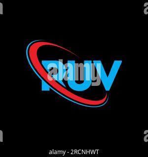 RUV circle letter logo design with circle and ellipse shape. RUV ...