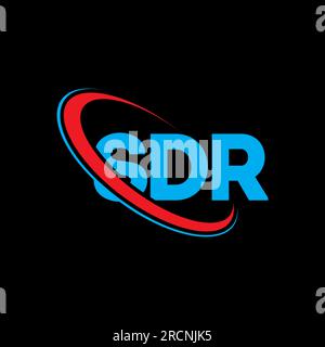 SDR circle letter logo design with circle and ellipse shape. SDR ...
