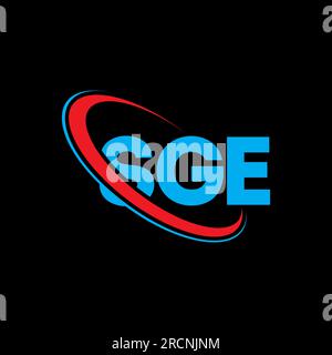SGE circle letter logo design with circle and ellipse shape. SGE ...