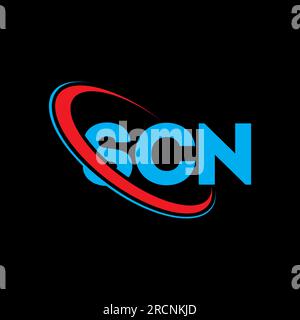 SCN circle letter logo design with circle and ellipse shape. SCN ...