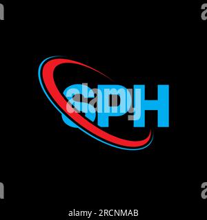SPH circle letter logo design with circle and ellipse shape. SPH ...