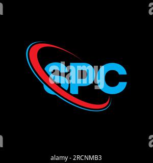 SPC circle letter logo design with circle and ellipse shape. SPC ...