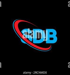 SDB circle letter logo design with circle and ellipse shape. SDB ...