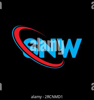 SNW circle letter logo design with circle and ellipse shape. SNW ...