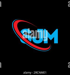 SJM circle letter logo design with circle and ellipse shape. SJM ...