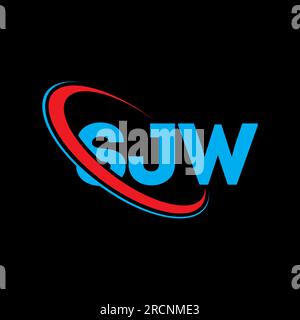 SJW circle letter logo design with circle and ellipse shape. SJW ...