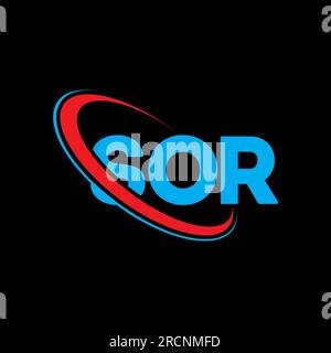 SOR circle letter logo design with circle and ellipse shape. SOR ...