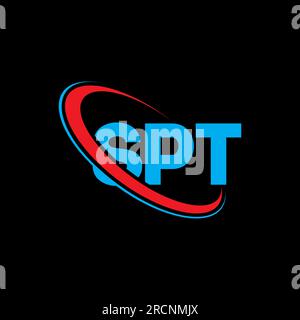 SPT circle letter logo design with circle and ellipse shape. SPT ...