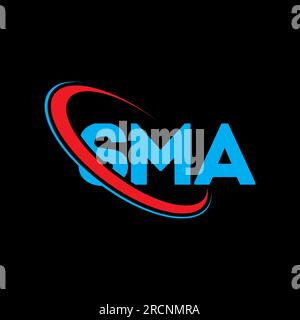 SMA circle letter logo design with circle and ellipse shape. SMA ...
