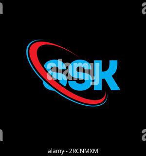 SSK circle letter logo design with circle and ellipse shape. SSK ...