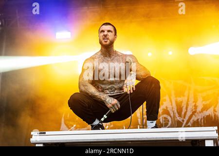 Aleksandr "Alex Terrible" Shikolai of Slaughter to Prevail performs at ...