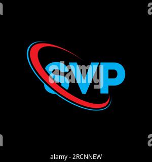 SVP circle letter logo design with circle and ellipse shape. SVP ...