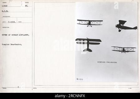 German Rumpler Two-Seater aircraft being inspected by American military ...