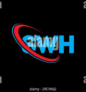 SWH circle letter logo design with circle and ellipse shape. SWH ...