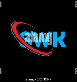 SWK circle letter logo design with circle and ellipse shape. SWK ...