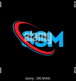 SSM circle letter logo design with circle and ellipse shape. SSM ...