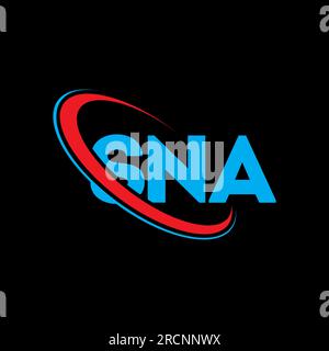 SNA circle letter logo design with circle and ellipse shape. SNA ...