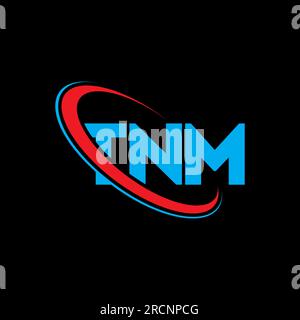 TNM circle letter logo design with circle and ellipse shape. TNM ...