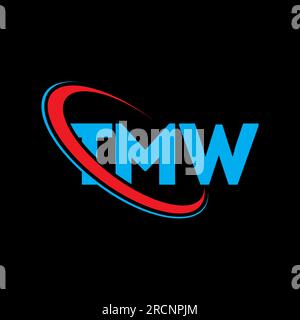 TMW circle letter logo design with circle and ellipse shape. TMW ...