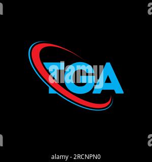 TGA circle letter logo design with circle and ellipse shape. TGA ...