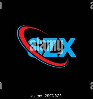 SZX circle letter logo design with circle and ellipse shape. SZX ...