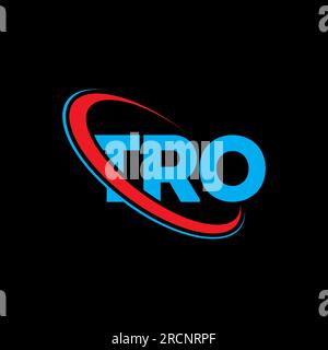 TRO circle letter logo design with circle and ellipse shape. TRO ...