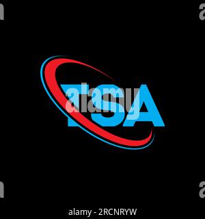 TSA circle letter logo design with circle and ellipse shape. TSA ...
