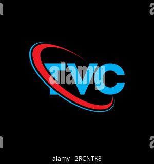 TVC circle letter logo design with circle and ellipse shape. TVC ...