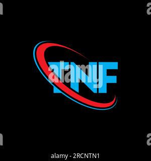 TNF circle letter logo design with circle and ellipse shape. TNF ...